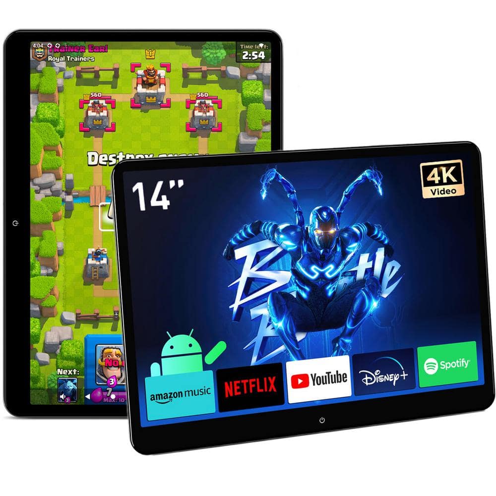 Vrbgify 14 in. 4K Video Player Car Headrest Monitor IPS Touch Screen ...
