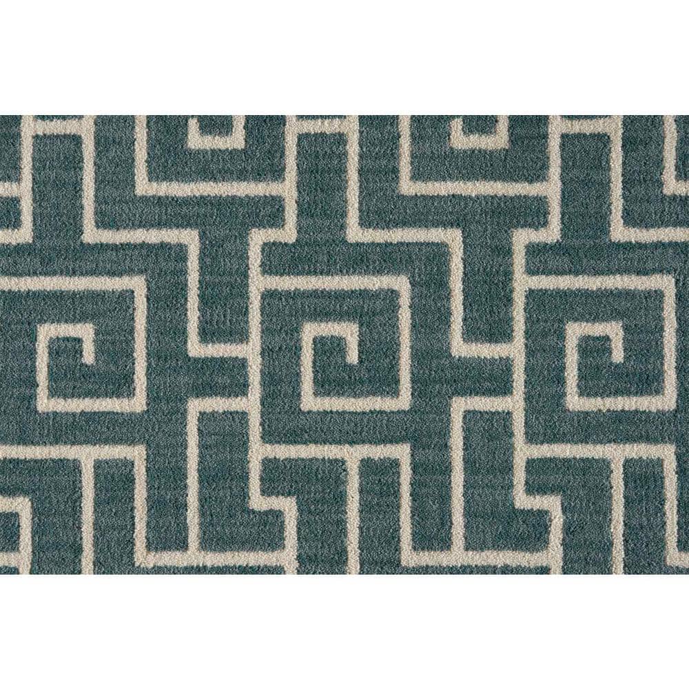 Natural Harmony Labyrinth Teal Green 13.2 ft. 45 oz. Polyester Pattern ...