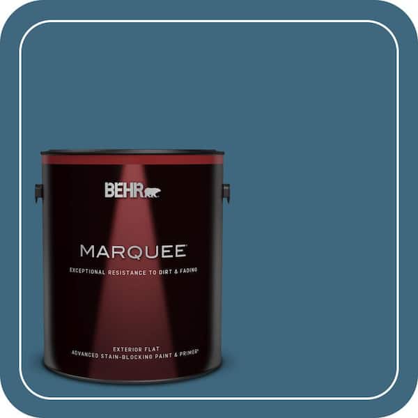 BEHR MARQUEE 1 gal. #MQ5-61 Ocean Storm Flat Exterior Paint & Primer ...
