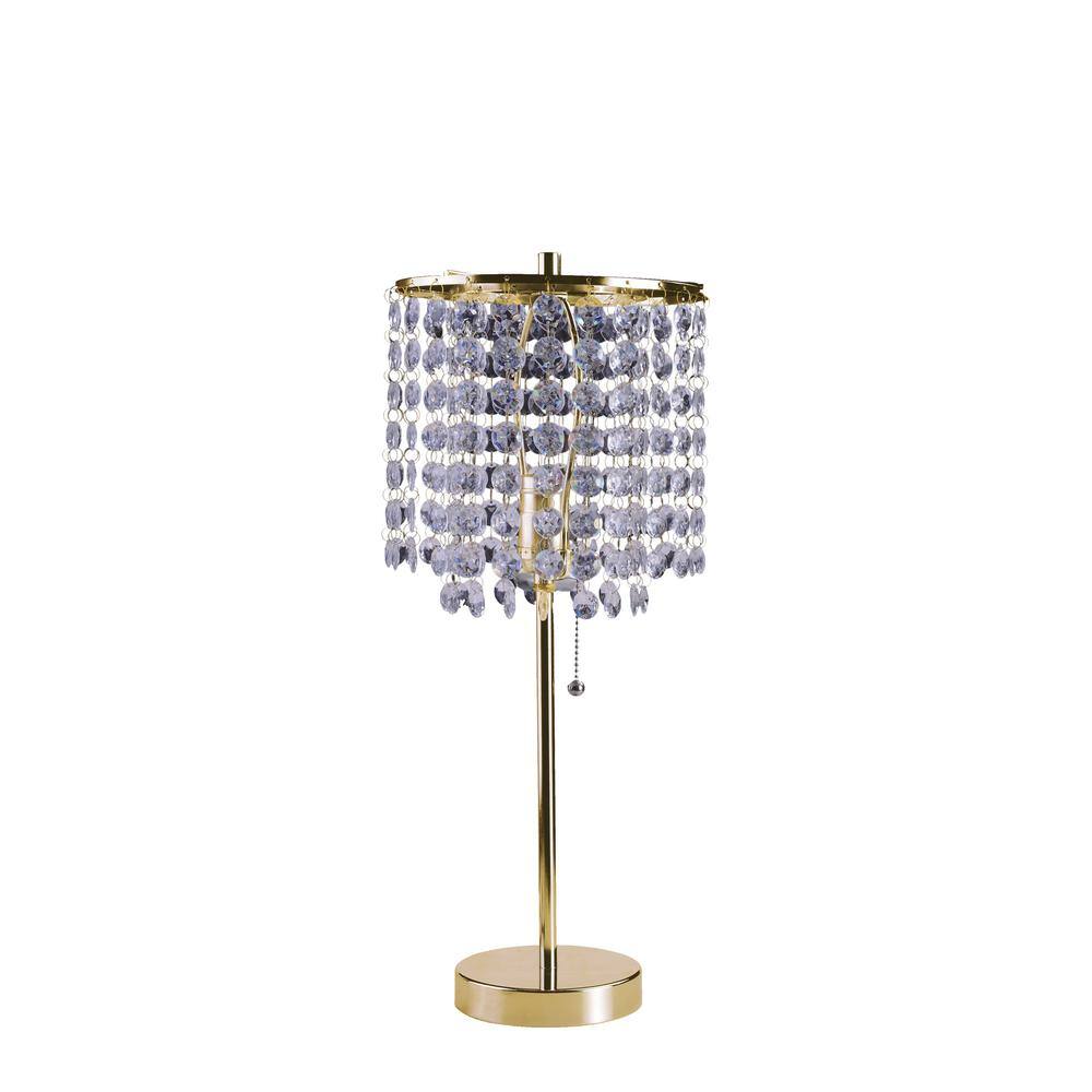 Sunpez 19 in. H Gold Crystal Table Lamp, E27, Bulb Not Included ME ...