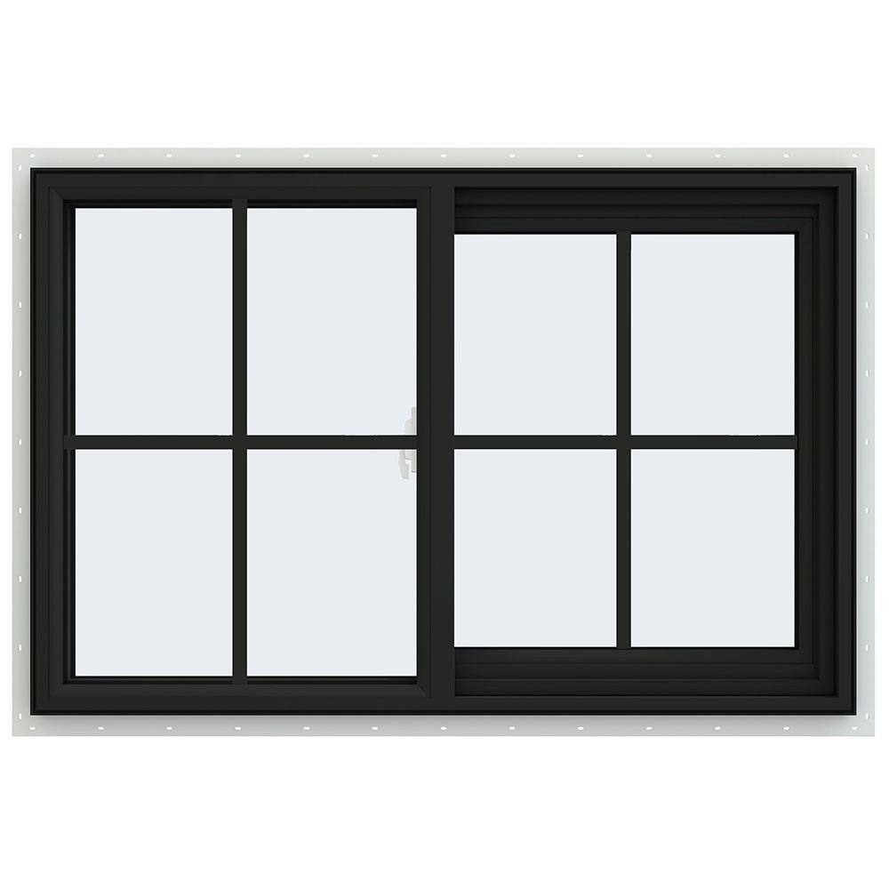 JELD-WEN 36 in. x 24 in. V-2500 Series Bronze Exterior/White Interior ...