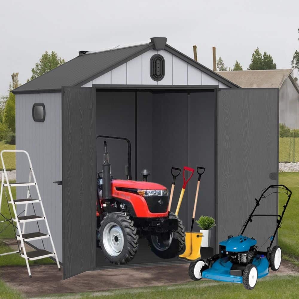 Daheat 6.1 ft. W x 7.83 ft. D, Outdoor Resin Storage Shed with ...