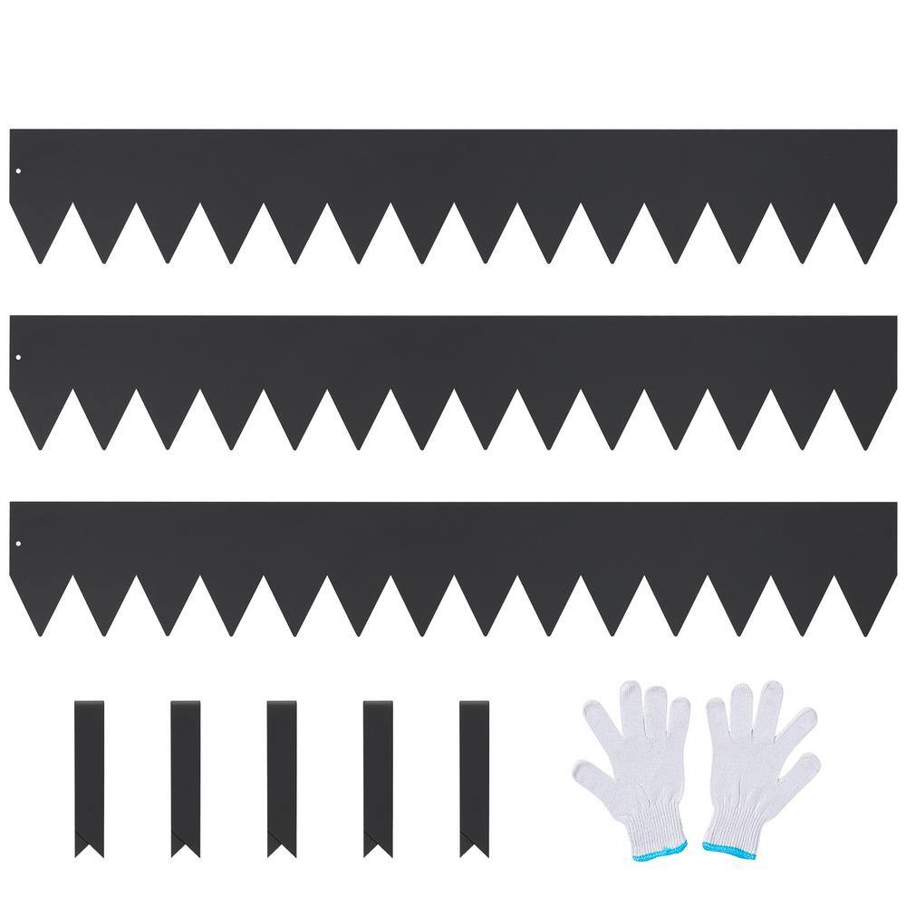 VEVOR 40 in. L x 0.1 in. W x 6 in. H Black Steel Edging Landscape Steel ...