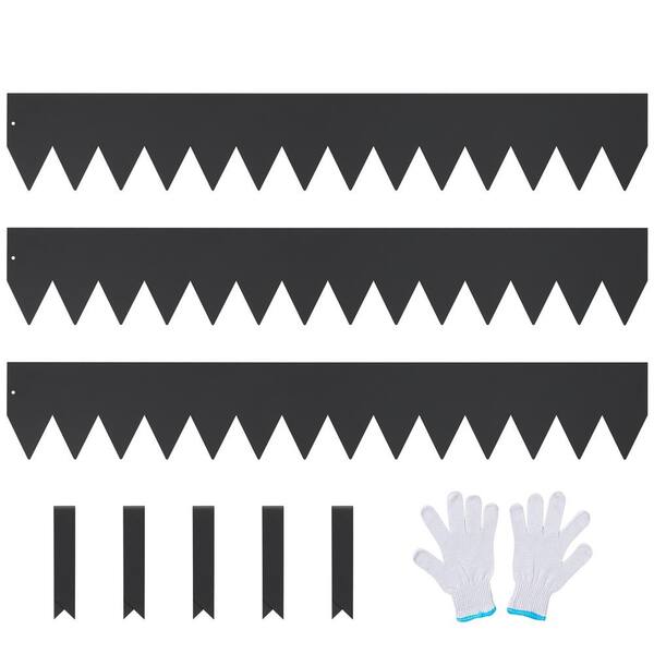 VEVOR 40 in. L x 0.1 in. W x 6 in. H Black Steel Edging Landscape Steel ...