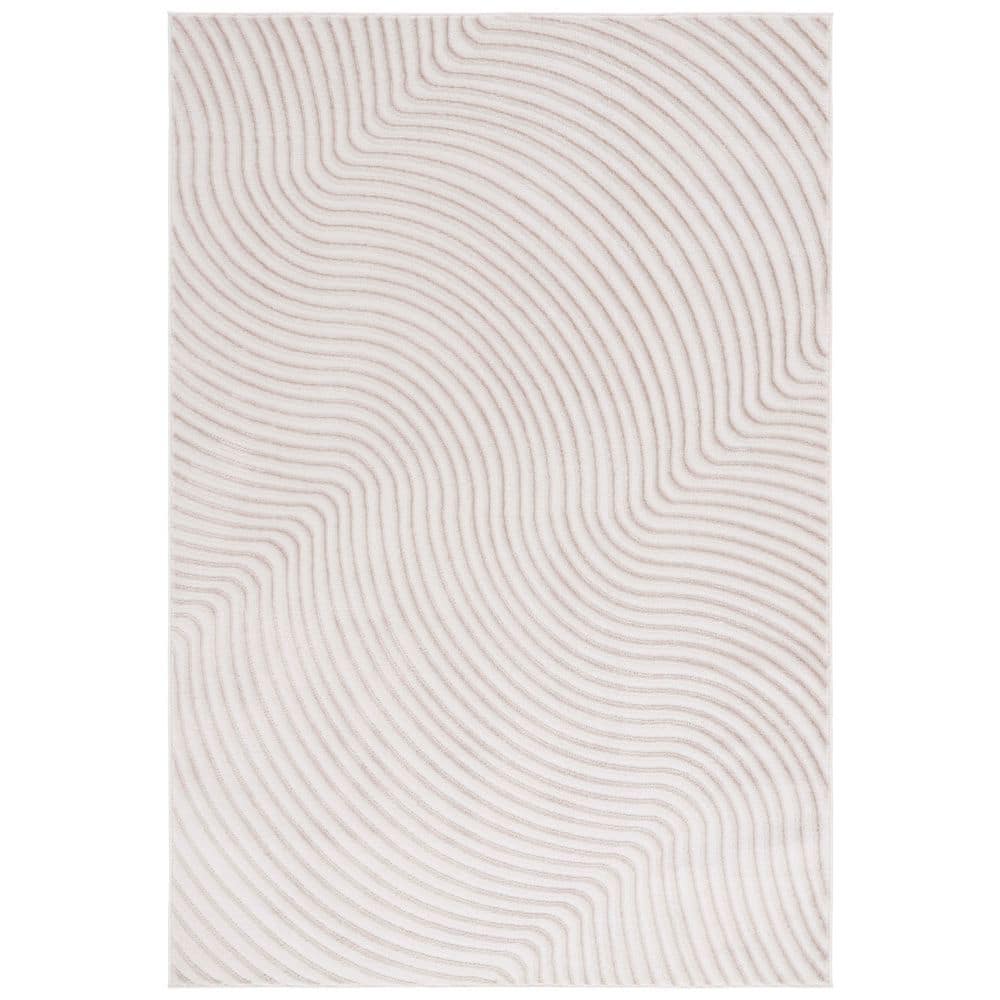 SAFAVIEH Archway 5 ft. x 8 ft. Ivory/Ivory Abstract Swirls Area Rug ...