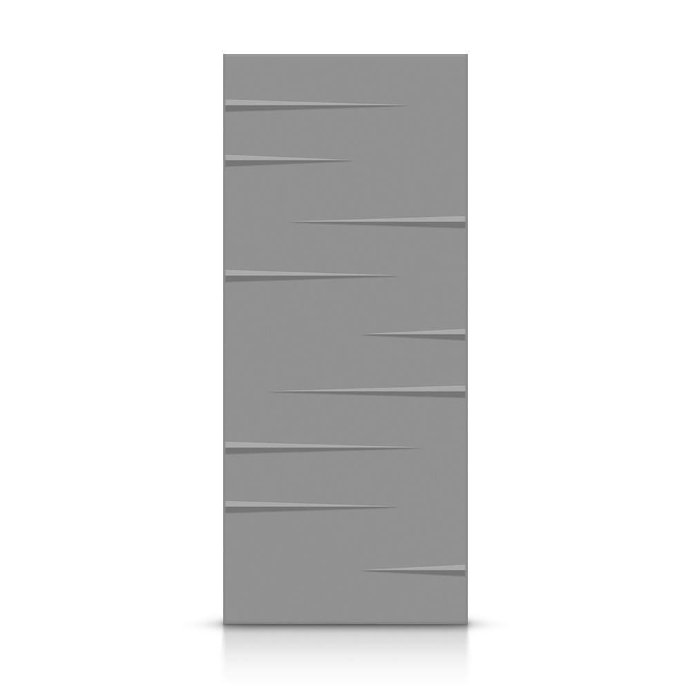 CALHOME 36 in. x 84 in. Hollow Core Light Gray Painted Composite MDF ...