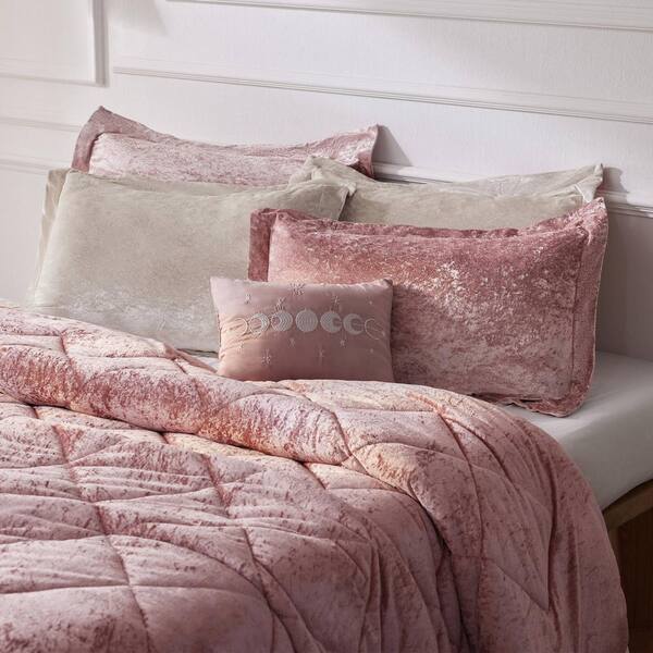 Blush velvet comforter queen store