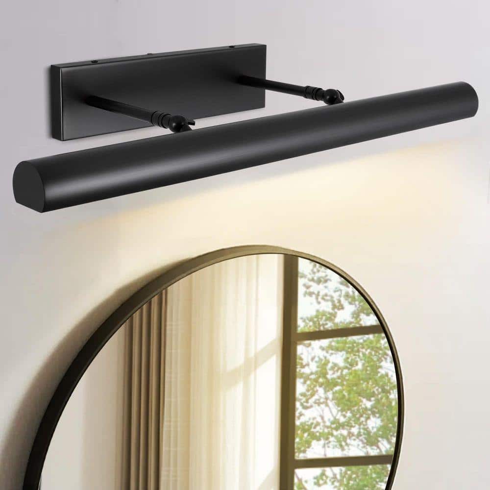 PUYRNF 24 in. Dimmable Black Wall Mount Picture Light Adjust Up and ...