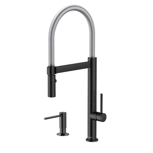 Staykiwi Single Handle Pull Out Sprayer Kitchen Faucet in Matte Black ...