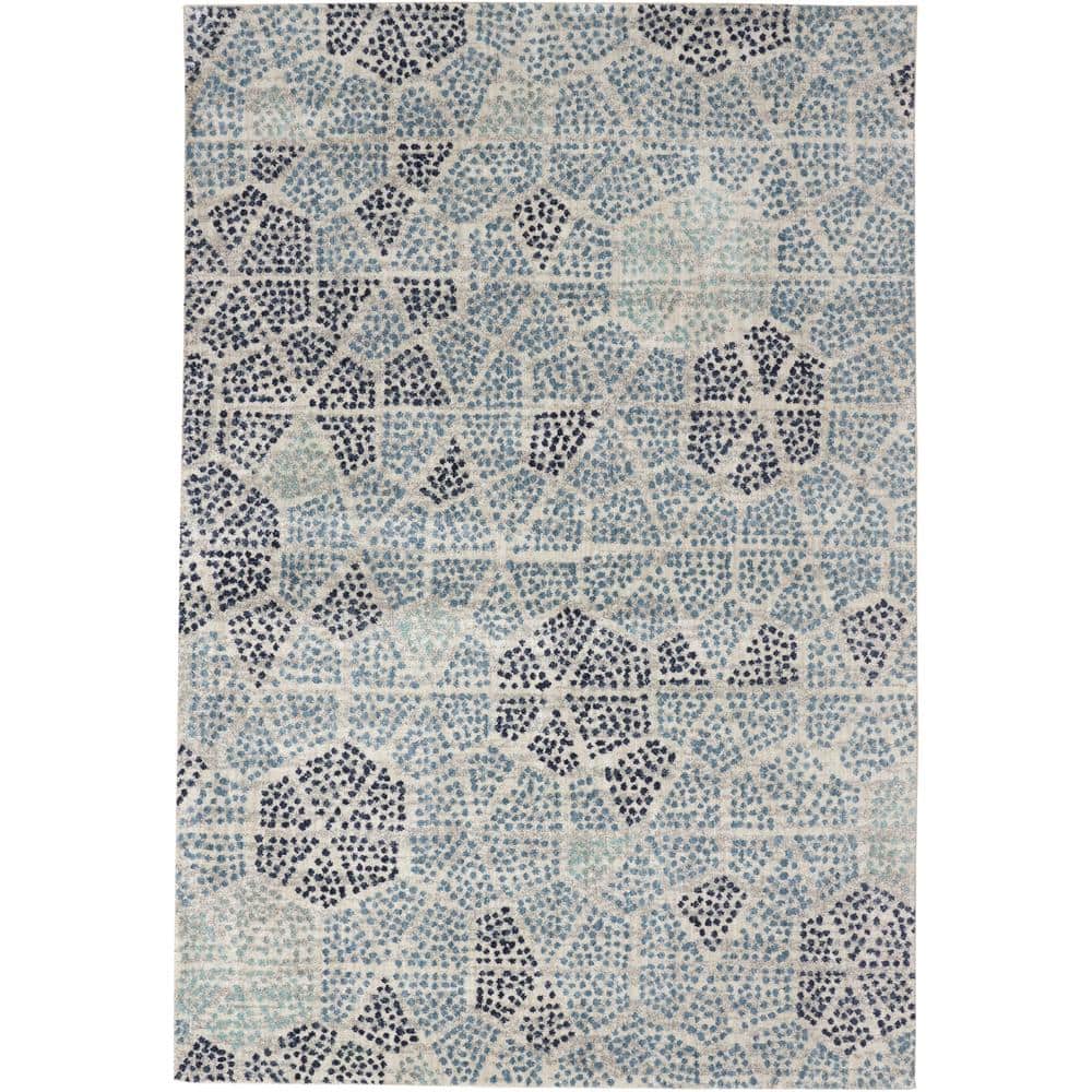 SCOTT LIVING Graphic Points Beige 9 ft. 6 in. x 12 ft. 11 in. Geometric ...