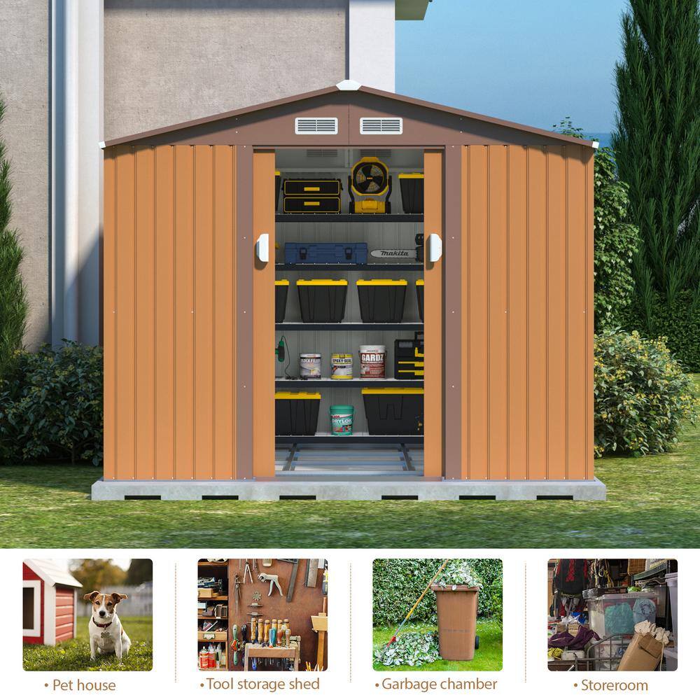Buy 9.1 ft. W x 10.5 ft. D Coffee Garden Outdoor Storage Shed Building ...