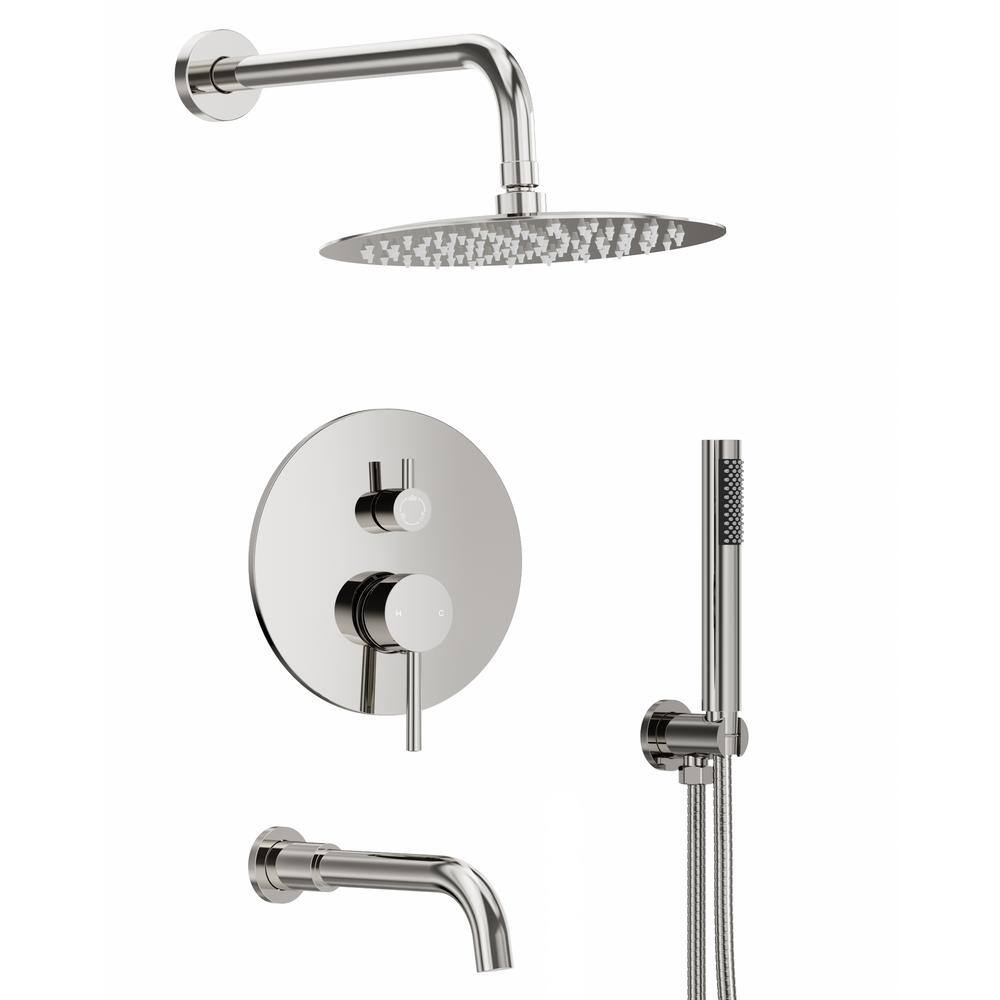 Reviews for CRANACH 10 in. Wall Mount Shower Head Single Handle 3-Spray ...