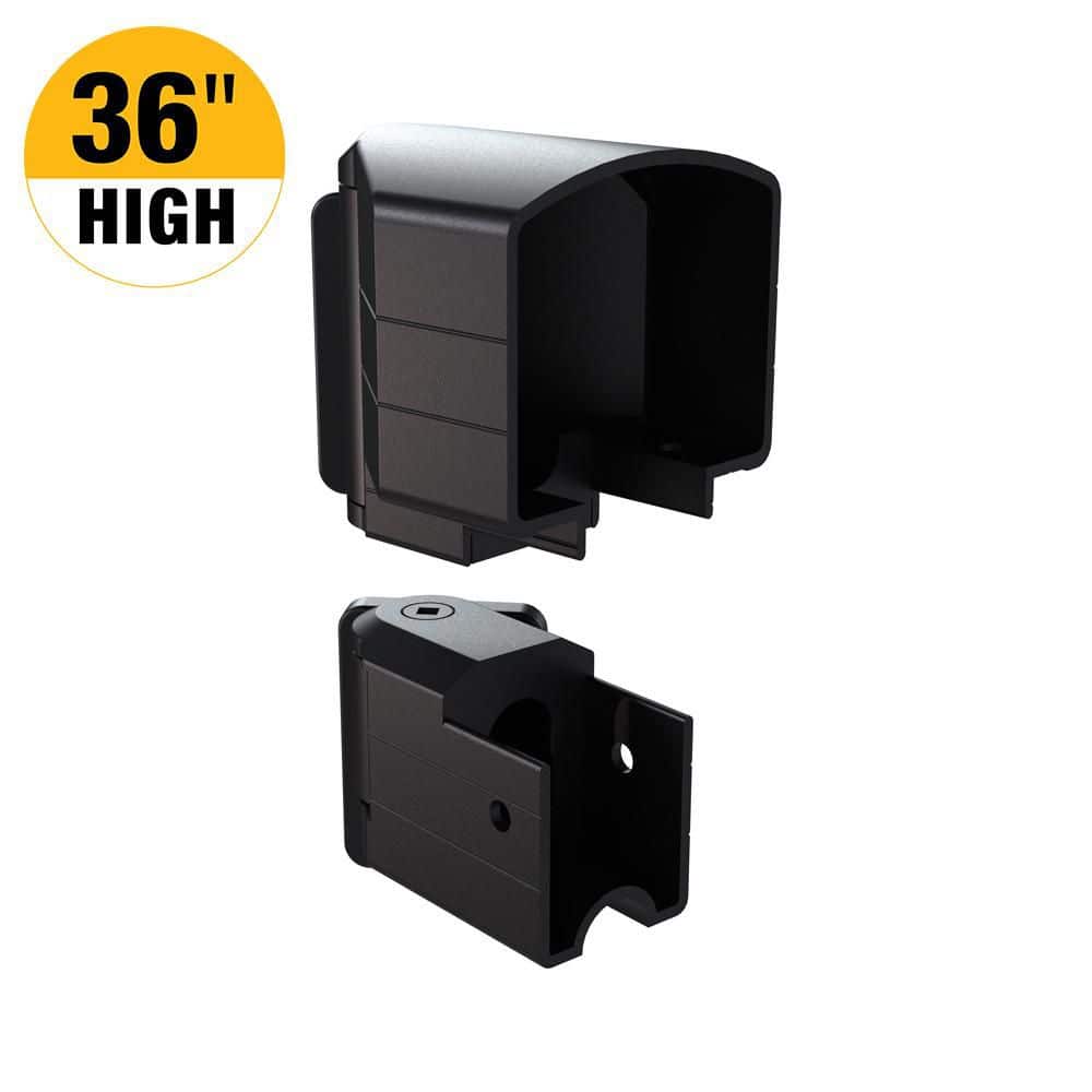 PEAK Aluminum Railing 3 in. H x 2.5 in. W Matte Black Aluminum Deck ...