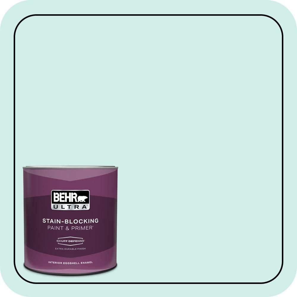 BEHR ULTRA 1 qt. #490A-1 Teal Ice Extra Durable Eggshell Enamel ...