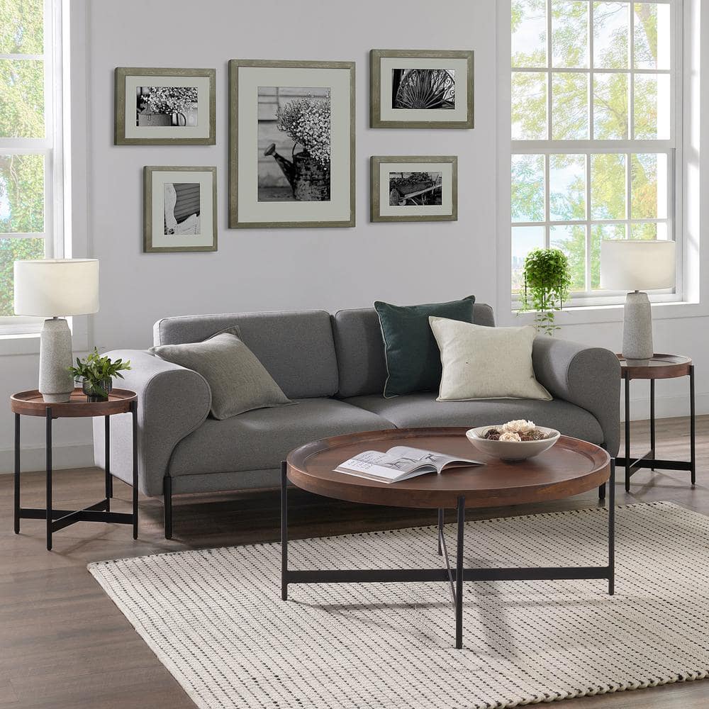 Alaterre Furniture Brookline 42 in. Chestnut Round Wood Coffee Table ...