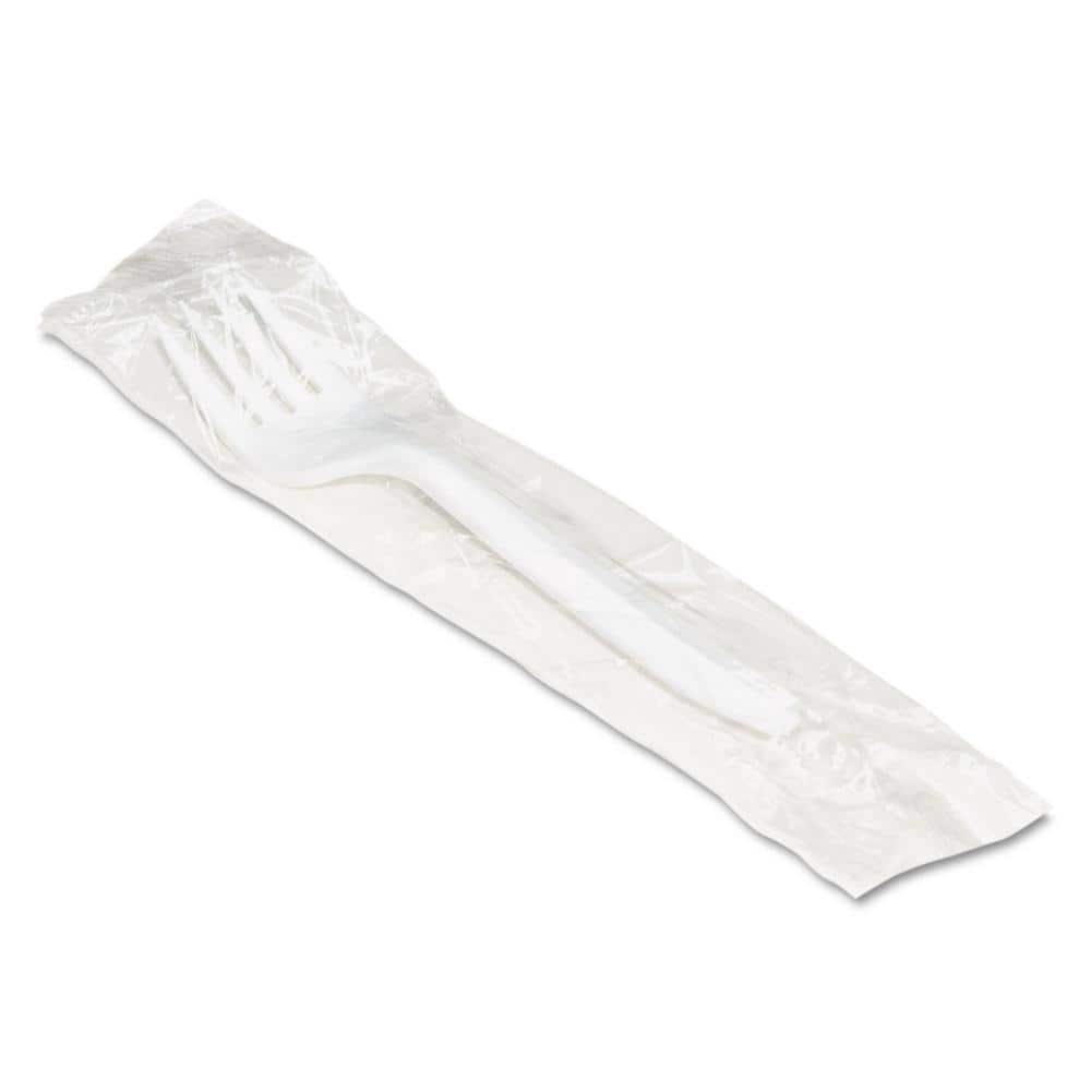 Boardwalk White Mediumweight Wrapped Disposable Polypropylene Forks ...