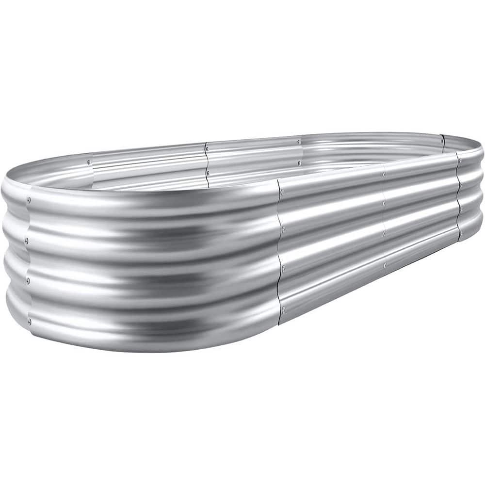 Oyezvary Galvanized Raised Garden Bed Kit 48in. L x 24in. W x 12in. H ...