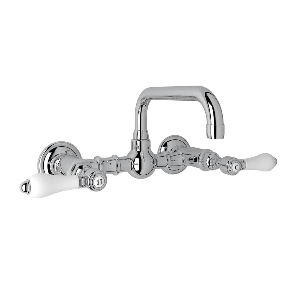 ROHL Acqui Double Handle Wall Mounted Faucet in Polished Chrome ...