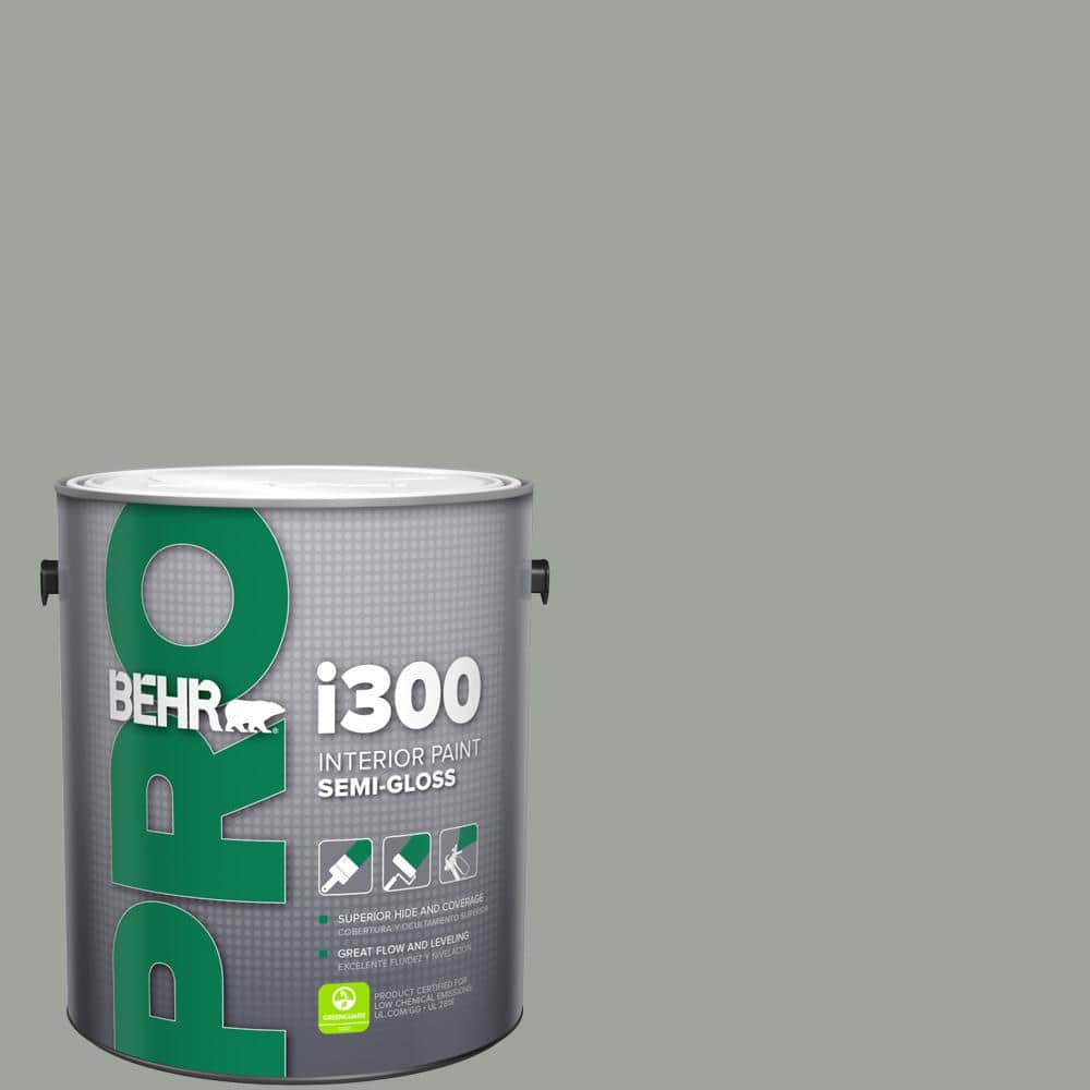 BEHR PRO 1 gal. #710F-4 Sage Gray Semi-Gloss Interior Paint PR37001 ...