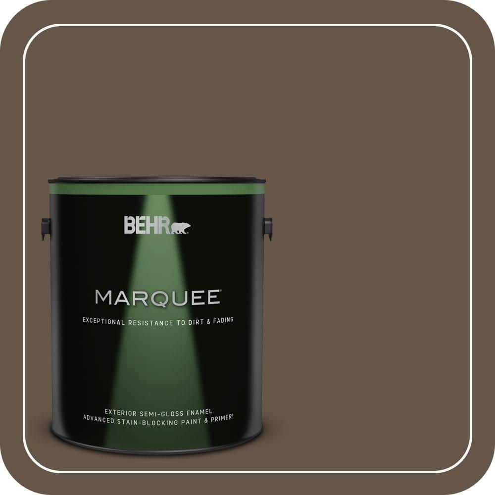 BEHR MARQUEE 1 gal. #N220-7 Cavalry Brown Semi-Gloss Enamel Exterior ...