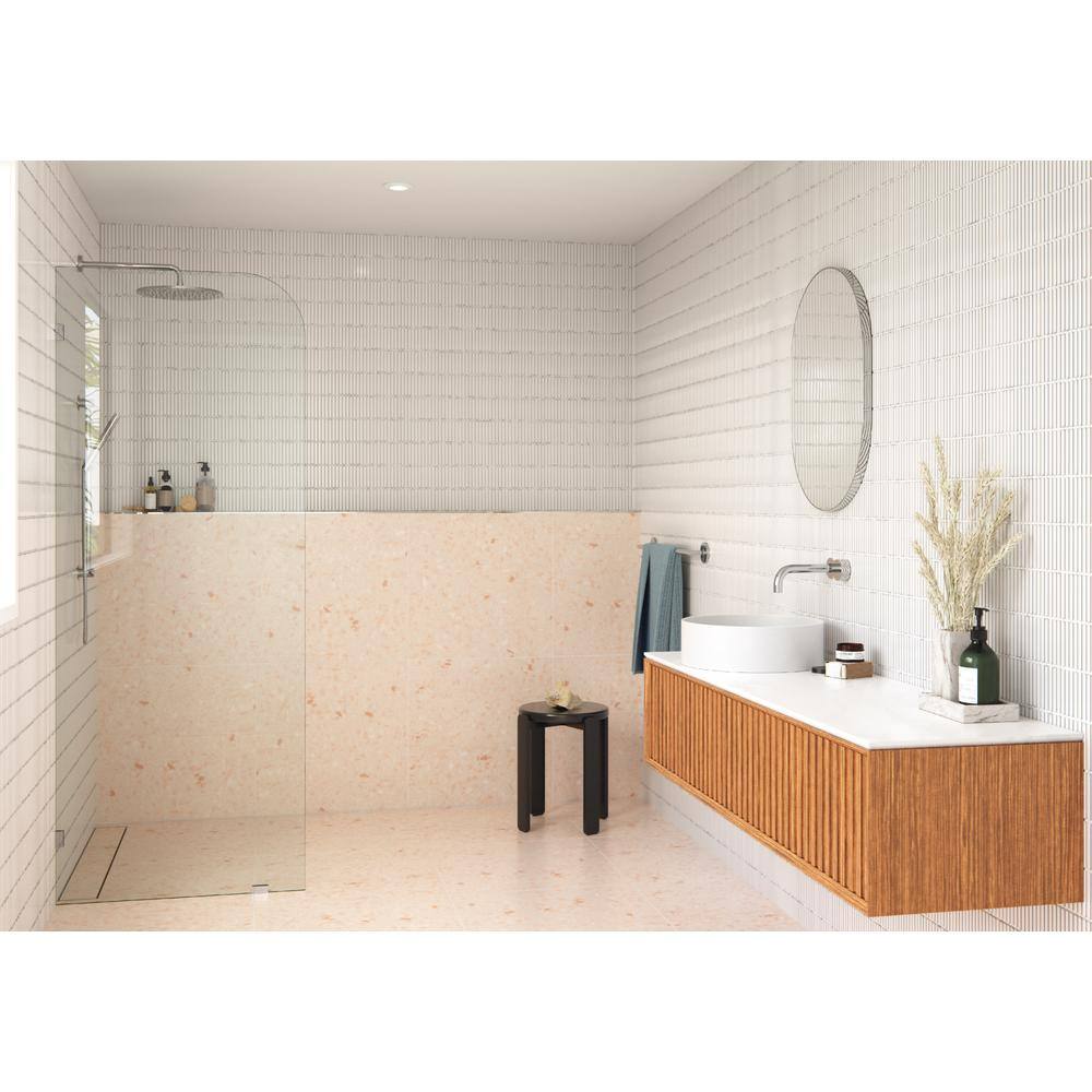 Glass Warehouse 38 in. W x 78 in. H Fixed Frameless Single Panel Radius ...