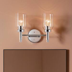 KICHLER Madden 24 in. 3-Light Chrome Modern Bathroom Vanity Light with ...