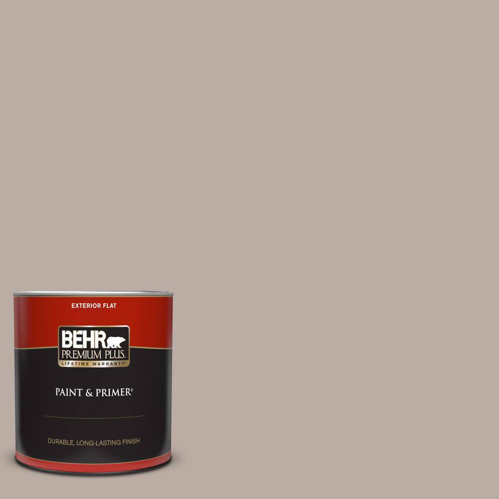 BEHR PREMIUM PLUS 1 qt. #N200-3 Nightingale Gray Flat Exterior Paint ...