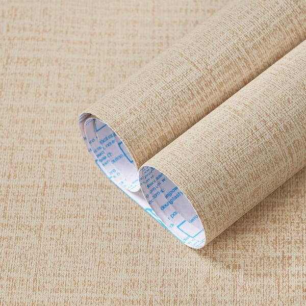 Beige Grasscloth Solid Color Contact Paper Peel and Stick Wallpaper ...