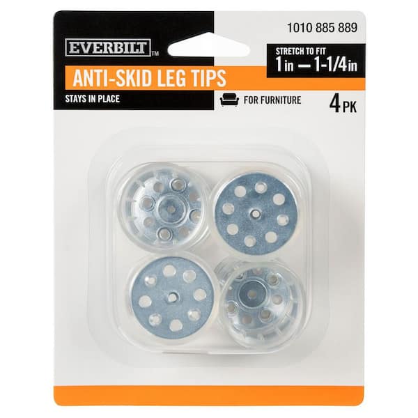 Everbilt 1 in. Clear Round Anti-Skid Leg Tips (4-Pack) 41-H1021 - The ...