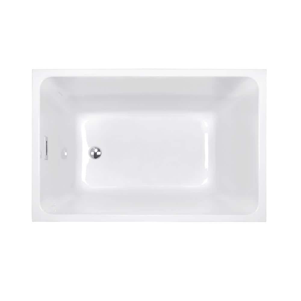 cadeninc 43 in. x 28 in. Acrylic Rectangle Freestanding Soaking Bathtub ...