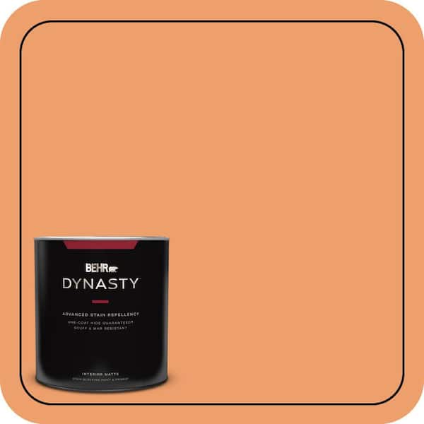 BEHR DYNASTY 1 qt. #250D-5 Florida Mango Matte Interior Stain-Blocking ...