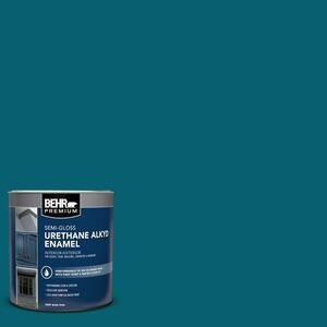 BEHR PREMIUM 1 qt. #T16-04 Galapagos Satin Enamel Urethane Alkyd ...
