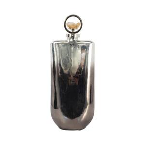 Liv & Skye 16 in. Gold/Silver Glass Metallic Bottle with Orb Top 18683 ...