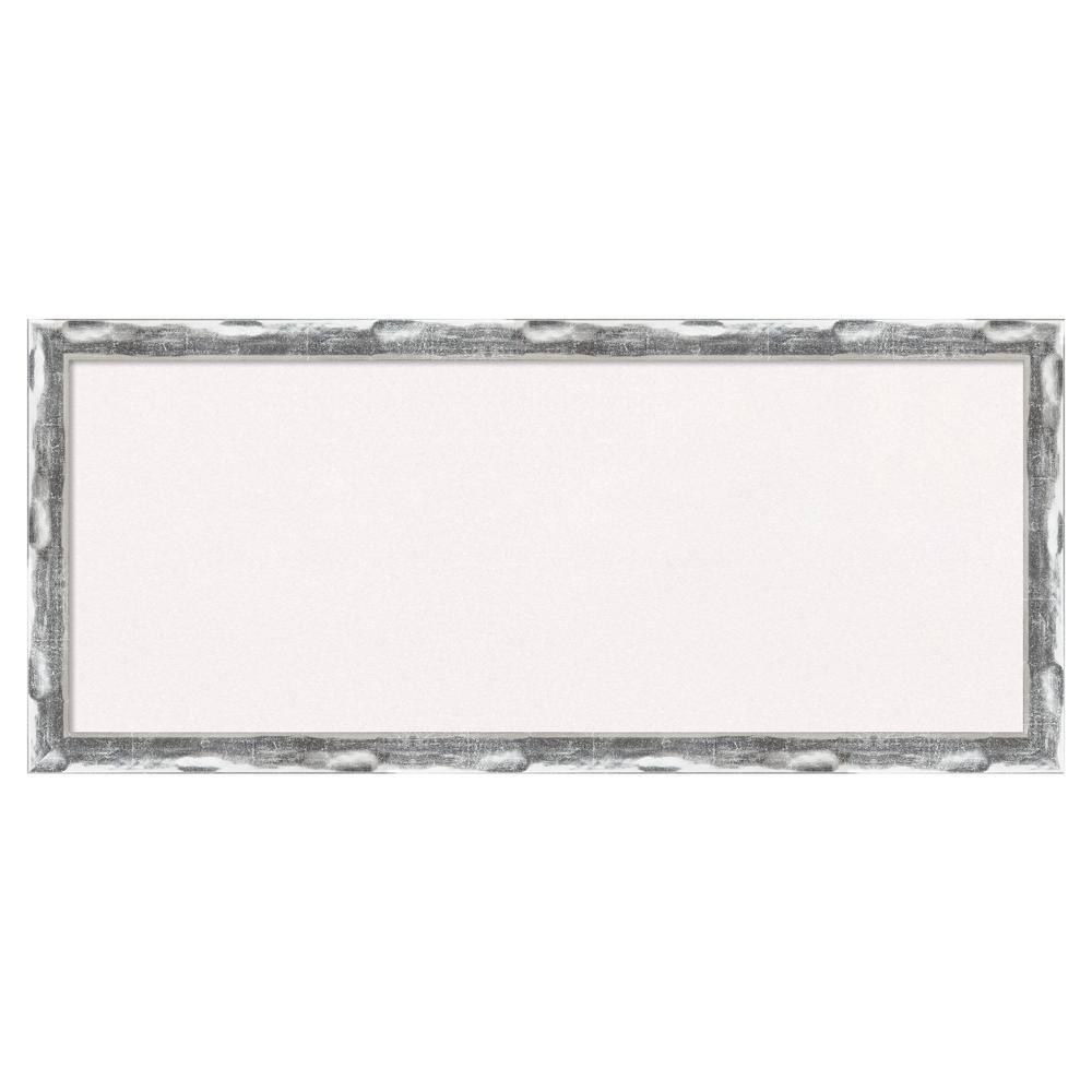 Amanti Art Scratched Wave Chrome White Corkboard 32 in. x 14 in ...
