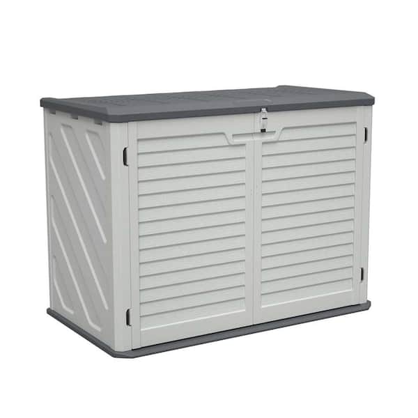 Patiowell 4 ft. W x 2 ft. 5 in. D Resin Horizontal Storage Plastic Shed ...
