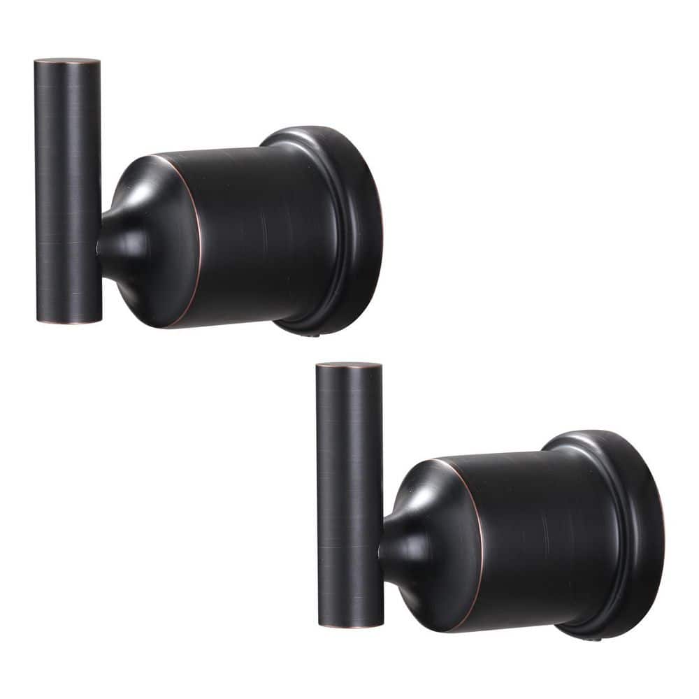 AVITAS 2-Piece Wall-Mounted Round J-Hook Bathroom Robe/Towel Hook ...