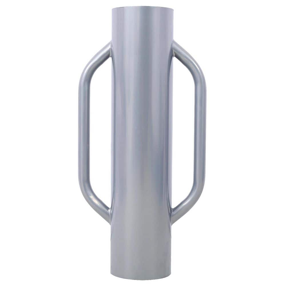 13 in. W x 28 in. H Gray Iron Garden Fence Post Driver with Handle, 37 ...