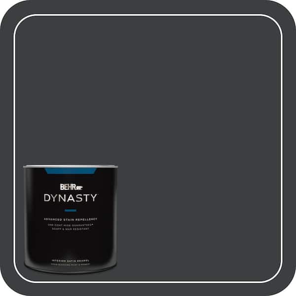 BEHR DYNASTY 1 qt. #ECC-25-3 Obsidian Stone Satin Enamel Interior Stain ...