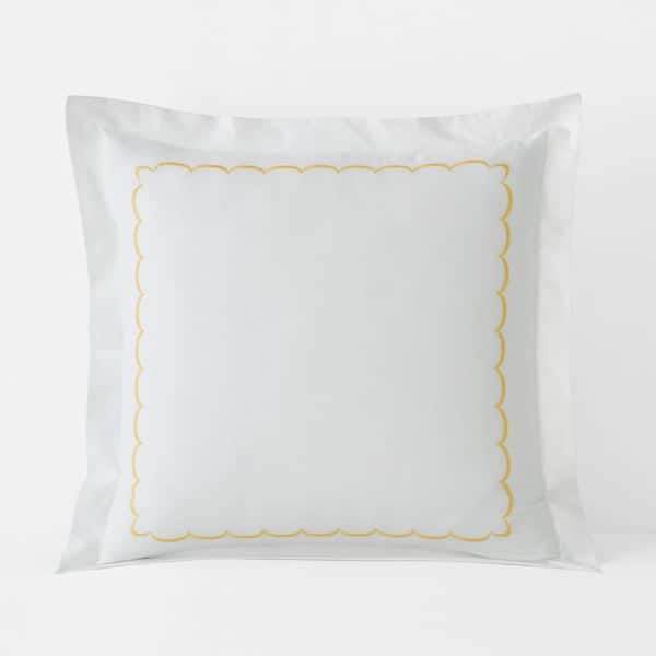 The Company Store Company Cotton Scallop Yellow Cotton Percale Euro ...