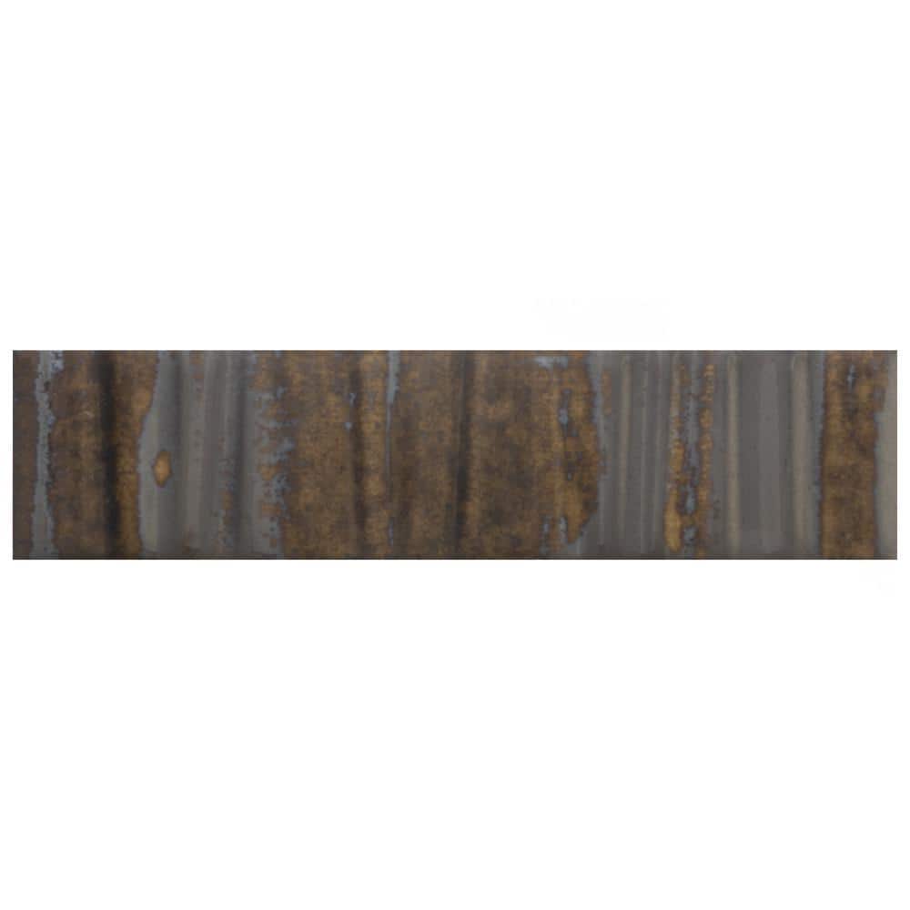 Merola Tile Joliet Prisma Dark Amber 3 in. x 12 in. Ceramic Wall Take ...