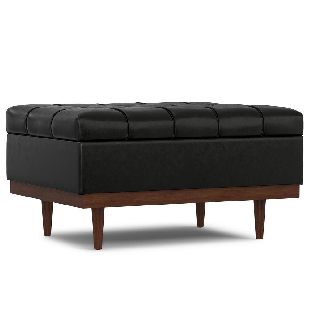 Simpli Home Mariah Midnight Black Coffee Table Storage Ottoman AXCOT ...