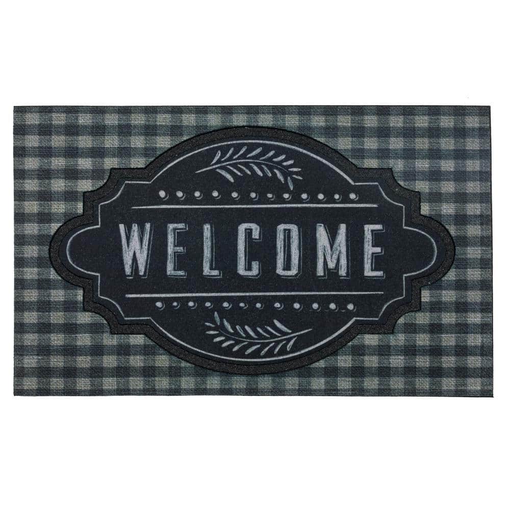 Mohawk Home Farmhouse Chalkboard Grey 18 in. x 30 in. Door Mat 947163 ...