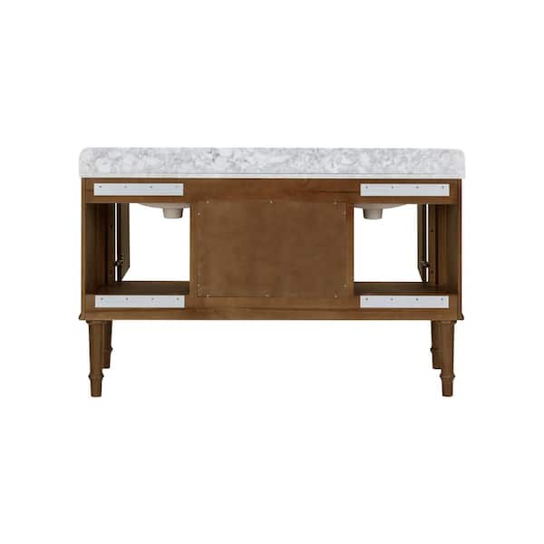 Home Decorators Collection Collette 60 in. Double Sink Cinnamon Oak ...