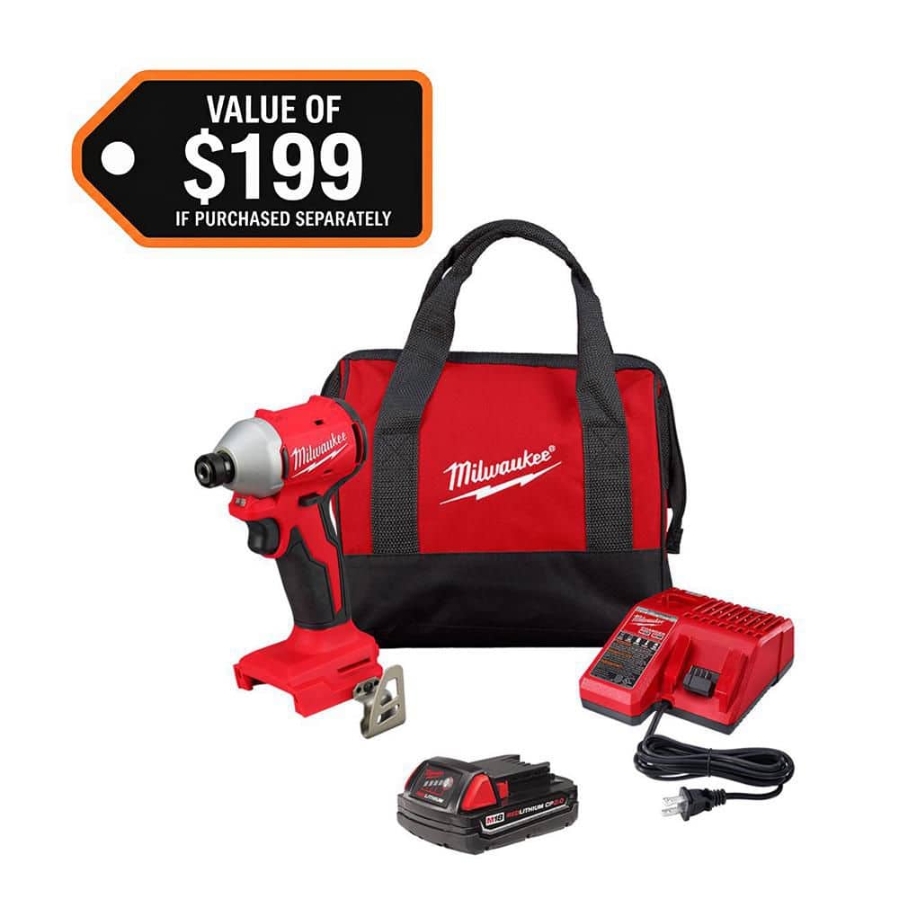 Milwaukee M18 18-Volt Lithium-Ion Compact Brushless Cordless 1/4 in ...