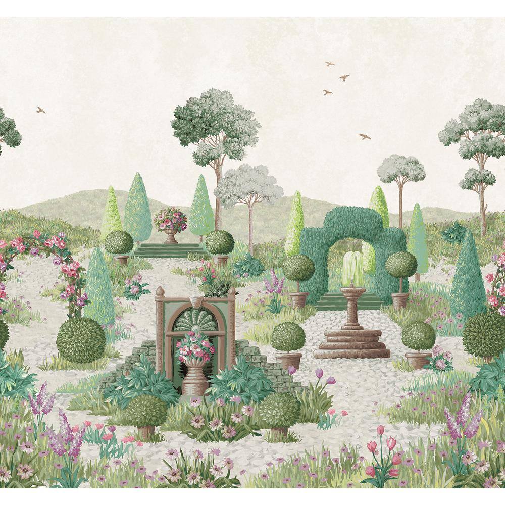 Graham & Brown Laura Ashley Naunton Folly Fern Green Mural (118.11 in ...