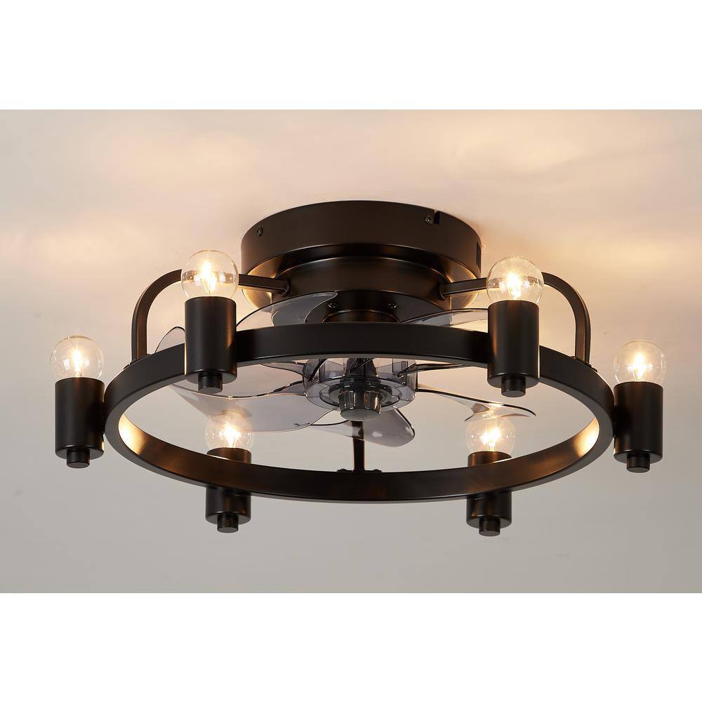 Genoxygic Blade Span 13.7 in. 20 in. 6-Light Small Modern Black Ceiling ...