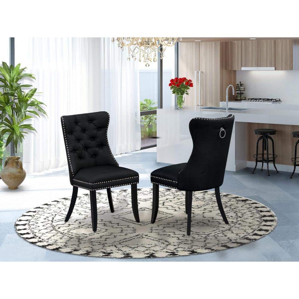East West Furniture Wire brushed Black, Parson Kitchen Chairs-Black ...