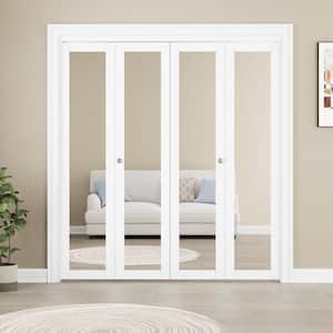 ARK DESIGN 24 in. x 96 in. 1-Lite Mirrored Glass and Solid Core White ...