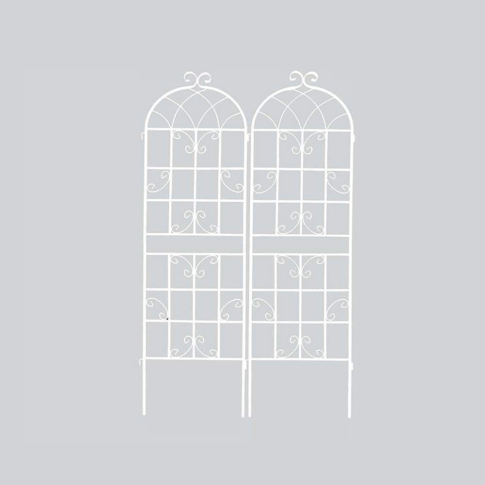 Zeus & Ruta 71 in. Outdoor Metal Garden Trellis, Rustproof Trellis for ...