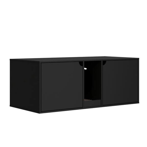 FUFU&GAGA Cat Litter Box Enclosure for 2 Cats, Wood Stackable Cat ...